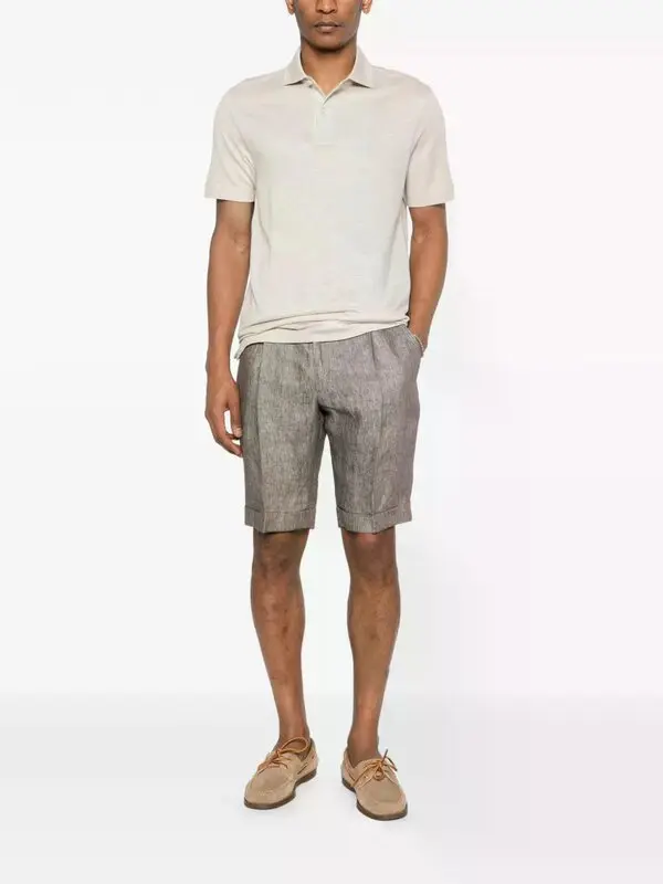 BARBA NAPOLI Drawstring Pleated Shorts - Neutrals