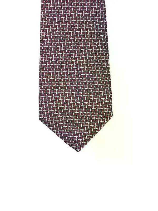Canali Geometric Pattern Neck Tie - Red
