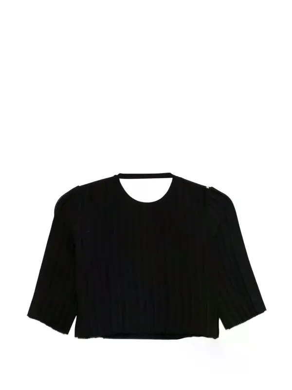 Sportmax Ribbed Cropped T-shirt