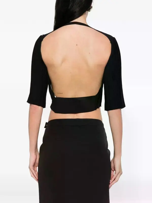Sportmax Ribbed Cropped T-shirt