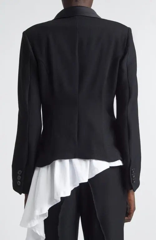 Undercover Wavy Sateen Trim Wool Stretch Twill Jacket
