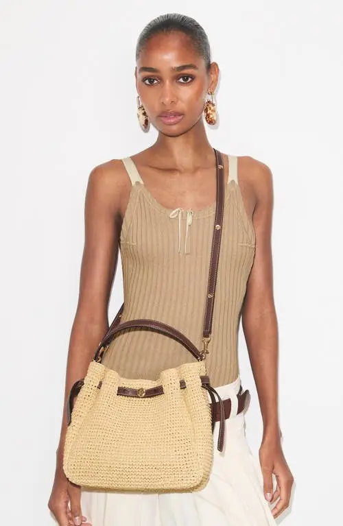 Tory Burch Romy Straw Bucket Bag - Natural