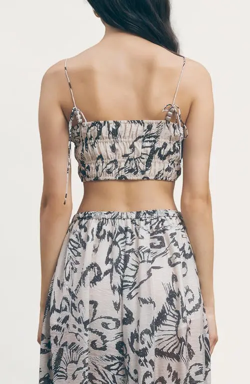 MAUDE CLUB Shirred Crop Top