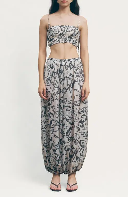MAUDE CLUB Shirred Crop Top