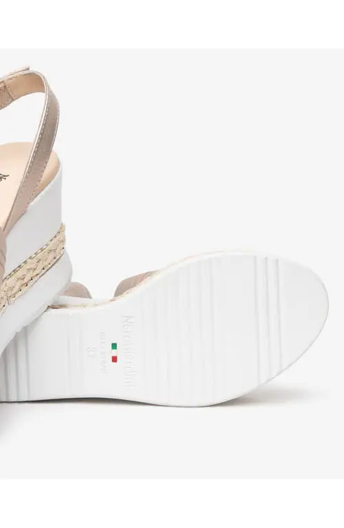 NEROGIARDINI Platform Wedge Sandal - White/gold