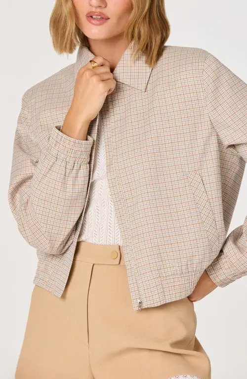 Astr The Label Reid Check Stretch Zip Jacket