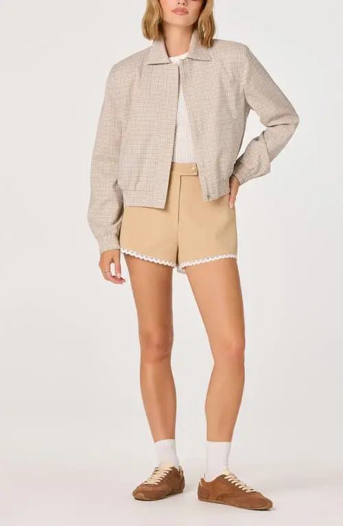 Astr The Label Reid Check Stretch Zip Jacket