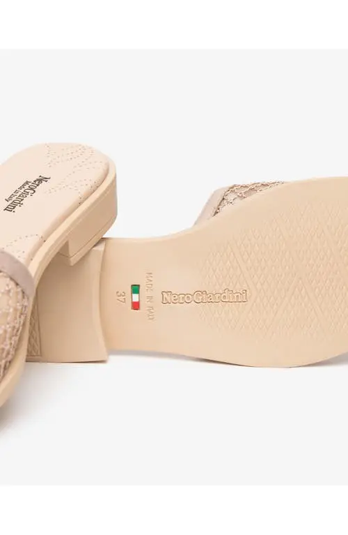NEROGIARDINI Floral Embellished Slide Sandal - Rose