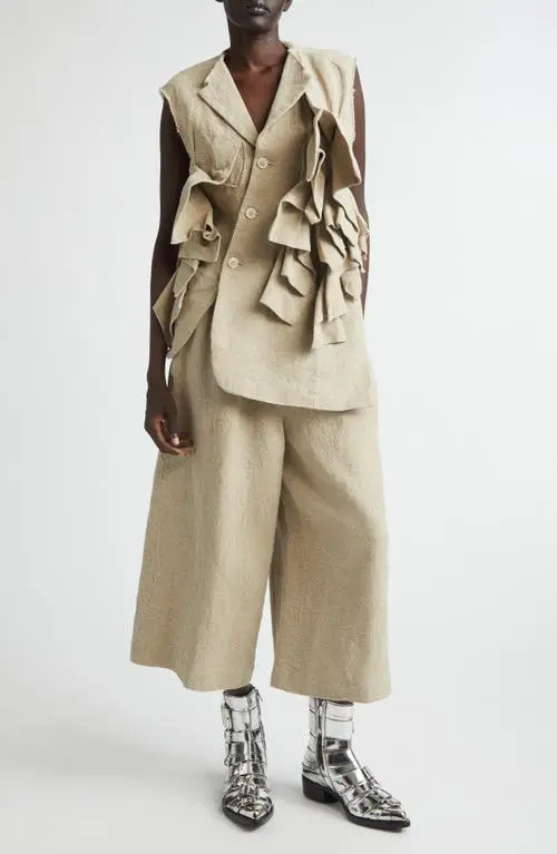 Comme Des Garçons Asymmetric Linen Canvas Vest