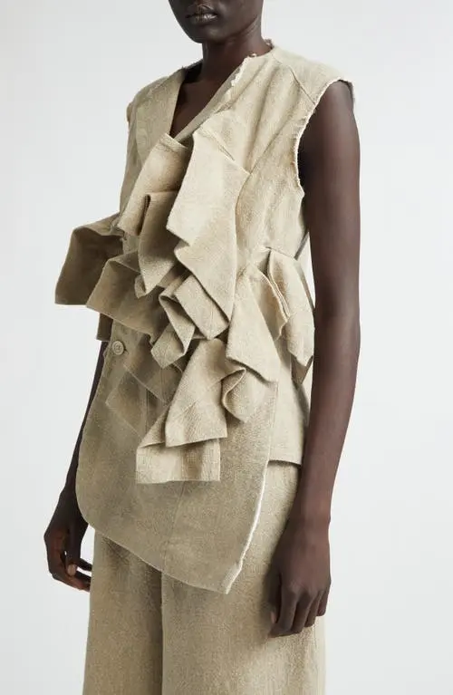 Comme Des Garçons Asymmetric Linen Canvas Vest