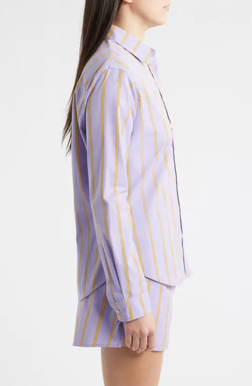 CISSA Slim-fit Stripe Cotton Button-up Shirt