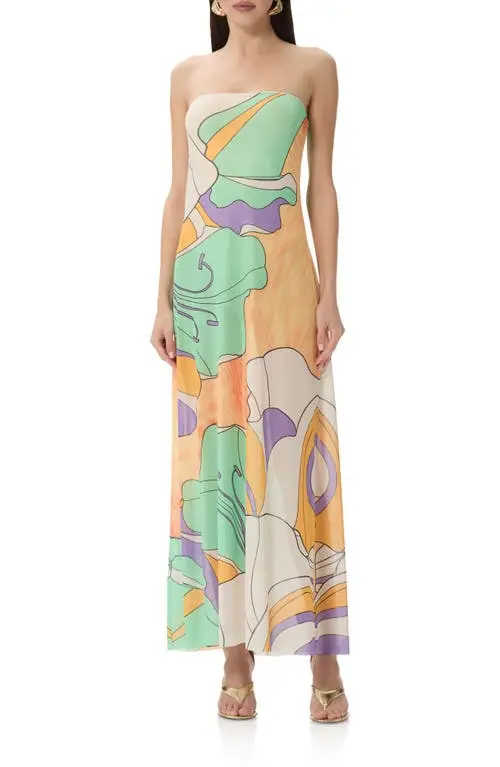 AFRM Floral Print Strapless A-line Dress - Scarf Floral