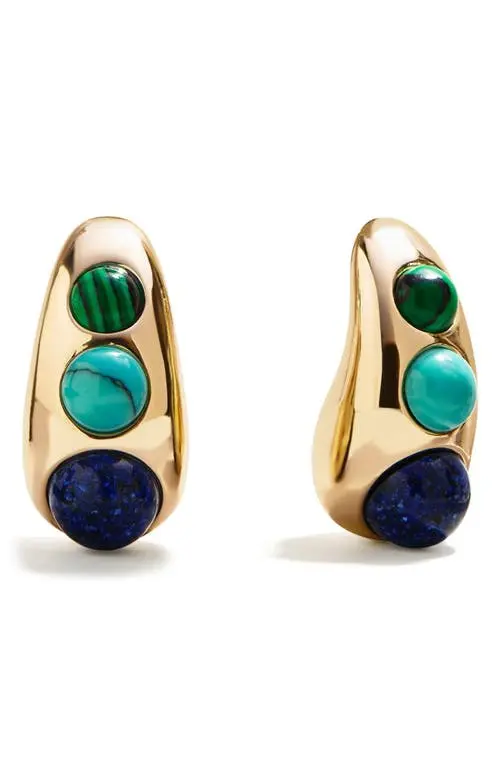 Baublebar Ella Semi Precious Drop Earrings - Multi Green
