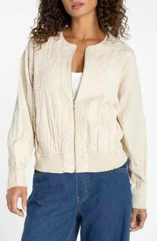 LIVERPOOL Floral Embroidered Cotton Jacket - Pale Sand St
