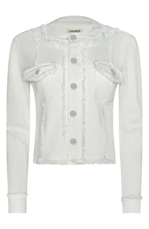 L'Agence Yarin Fray Jacket - Light Ecru