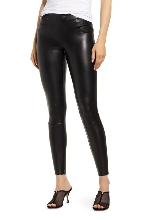 Hue Faux Leather Leggings - Black