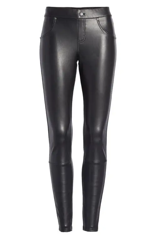 Hue Faux Leather Leggings - Black