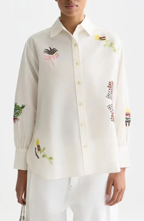 Scotch & Soda Embroidered Cotton & Linen Shirt