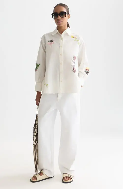 Scotch & Soda Embroidered Cotton & Linen Shirt