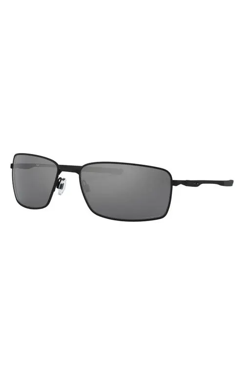 Oakley 60mm Polarized Rectangle Sunglasses - Matte Black