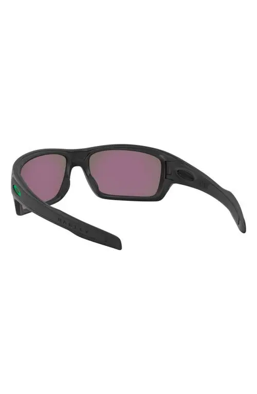 Oakley Turbine 65mm Polarized Rectangle Sunglasses - Matte Black