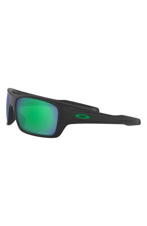 Oakley Turbine 65mm Polarized Rectangle Sunglasses - Matte Black