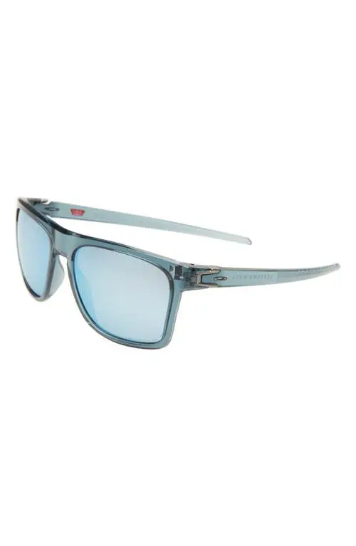 Oakley 57mm Polarized Rectangular Sunglasses - Crystal/black
