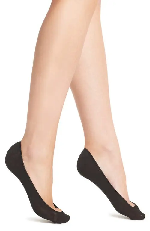 Hue Finely-knit No-show Socks - Black
