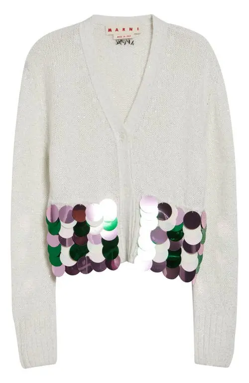 Marni Sequin Logo Cardigan