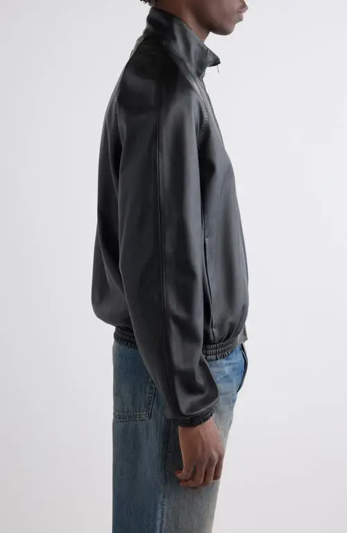 Acne Studios Lokot Leather Bomber Jacket - Black