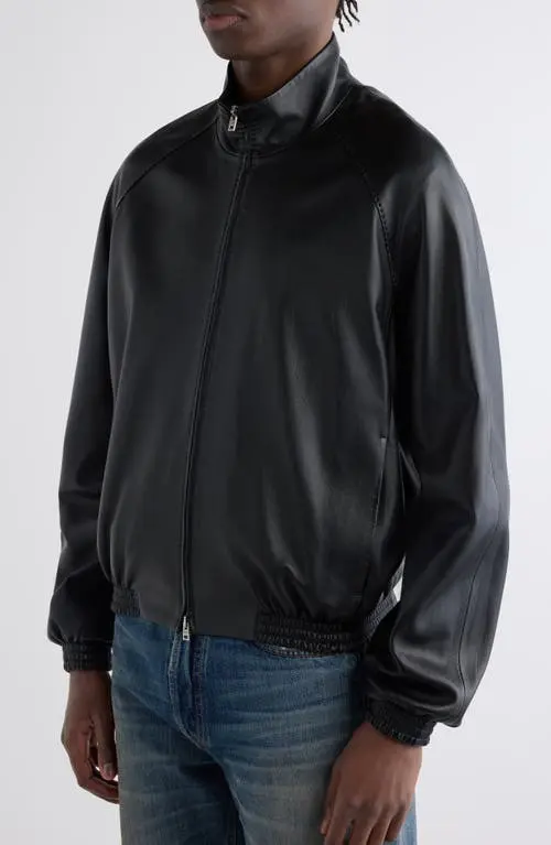 Acne Studios Lokot Leather Bomber Jacket - Black