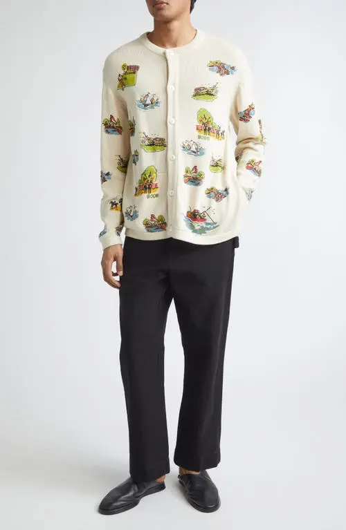 BODE Beaded Merino Wool & Cotton Cardigan - Multi Ivory