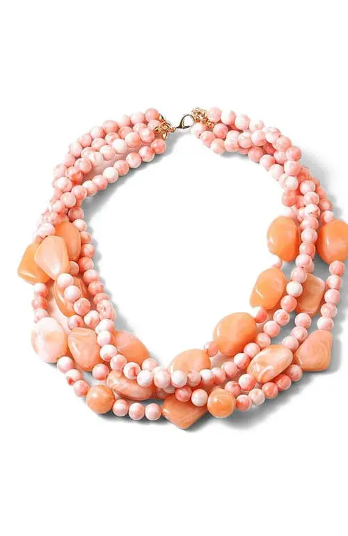 ERIN MCDERMOTT JEWELRY Layered Resin Necklace - Orange