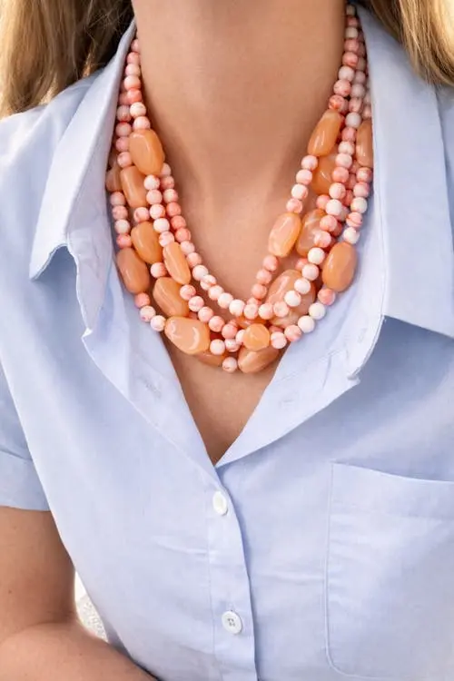 ERIN MCDERMOTT JEWELRY Layered Resin Statement Necklace