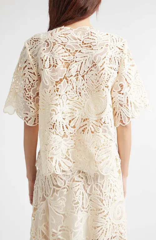 Ulla Johnson Dua Sheer Lace Top - Chalk