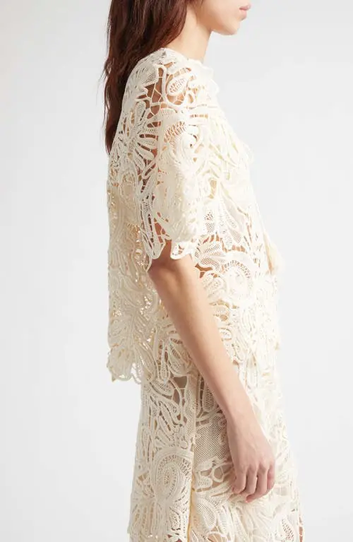 Ulla Johnson Dua Sheer Lace Top - Chalk