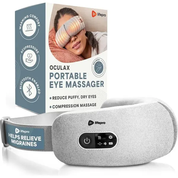 LIFEPRO Oculax Heated Eye Massager With Heat & Vibration - Grey