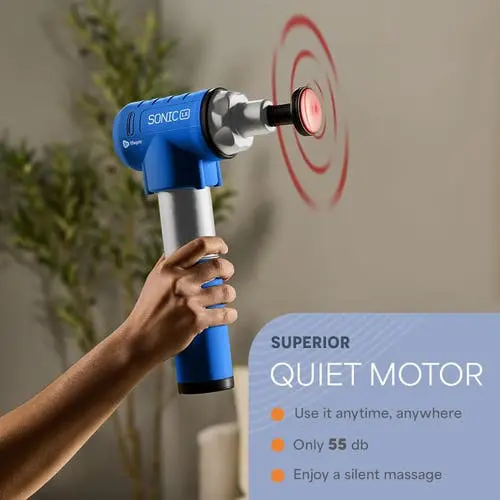 LIFEPRO Sonic Lx Heated Deep Tissue Massage Gun Portable Handheld Percussion Massager