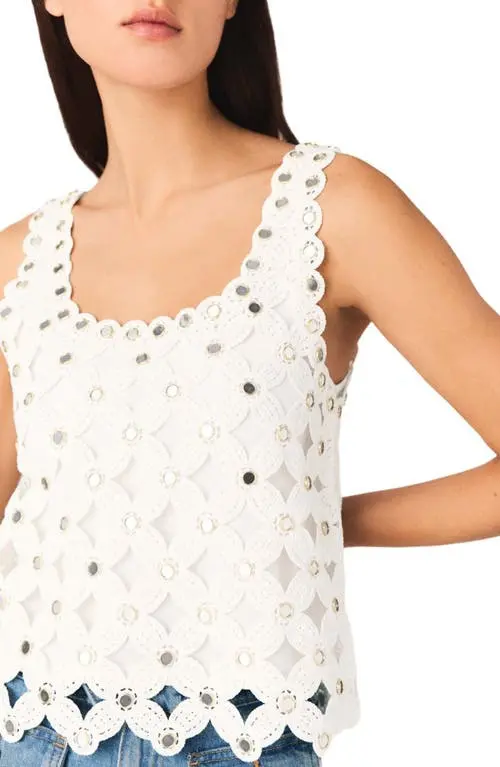 Maje Mirrored Crochet Tank Top