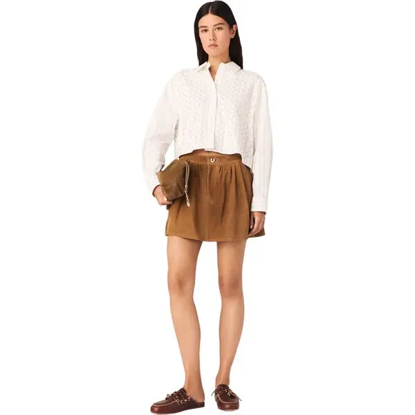 Maje Beaded Cropped Shirt - White