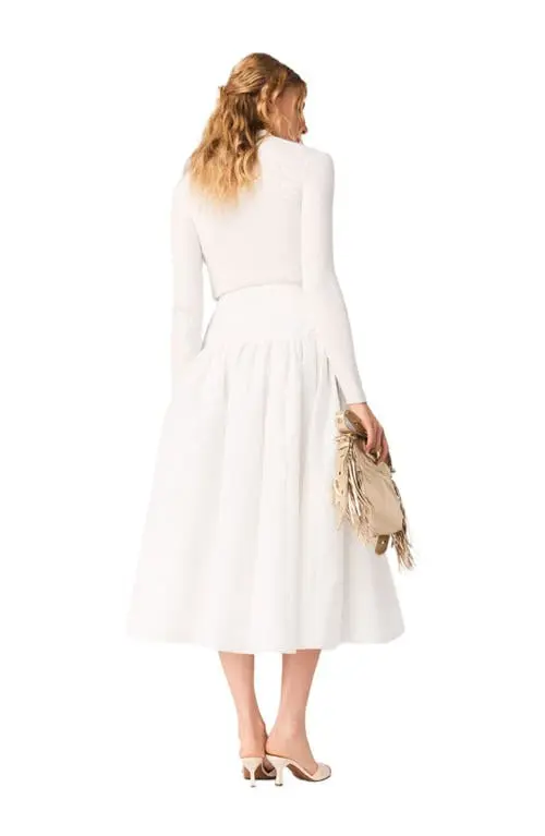Maje Long Taffeta Skirt
