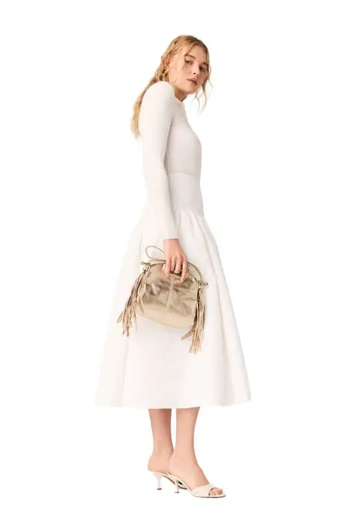 Maje Long Taffeta Skirt