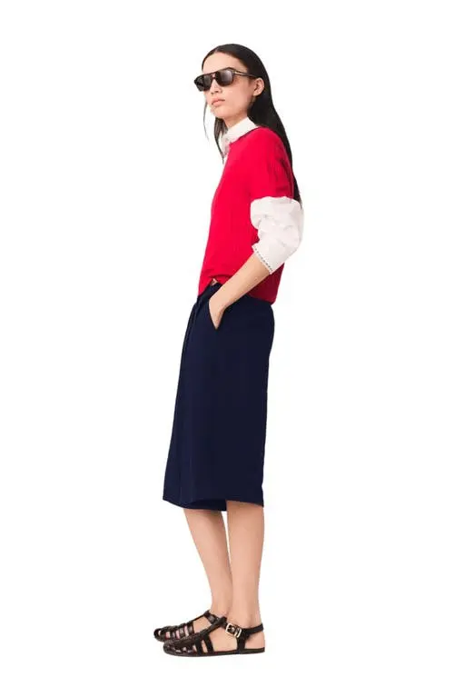 Maje Cropped Cable-knit Jumper
