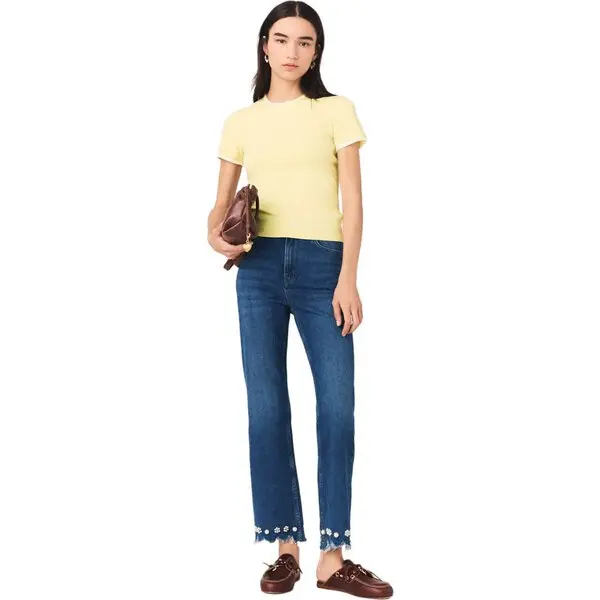 Maje Beaded Bootcut Jeans