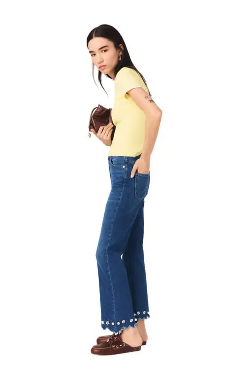 Maje Beaded Bootcut Jeans