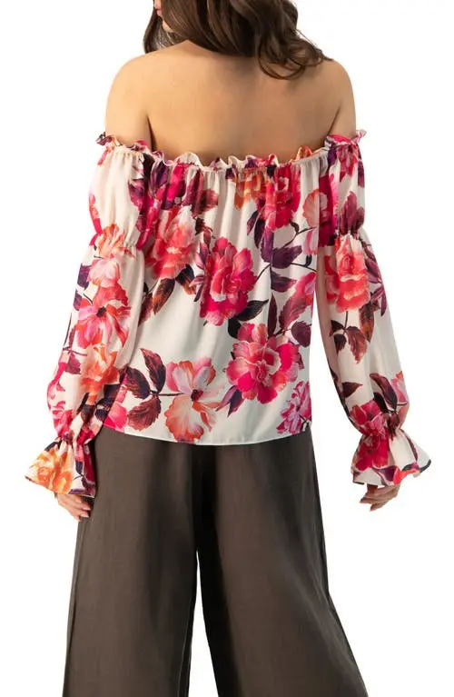 IVONNE Off-shoulder Printed Blouse