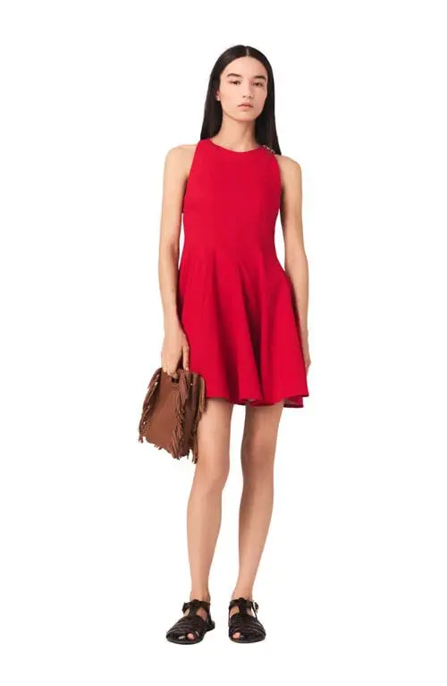 Maje Short Fla Linen-blend Dress