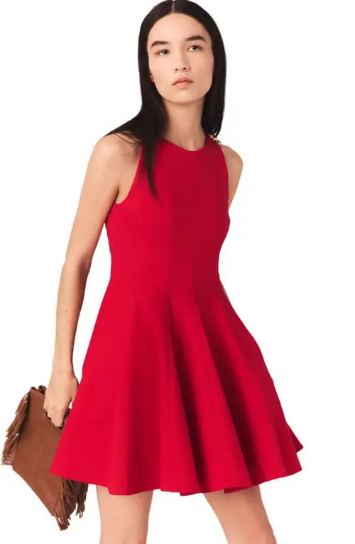 Maje Short Fla Linen-blend Dress