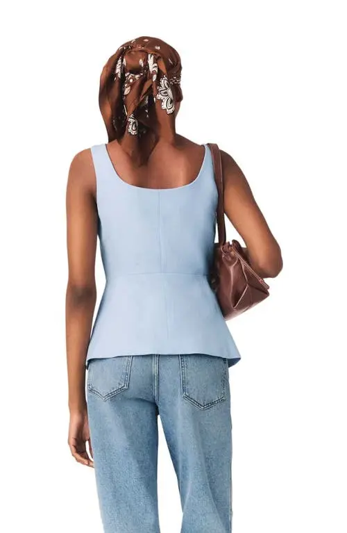 Maje Long Tailored Waistcoat - Blue Sky