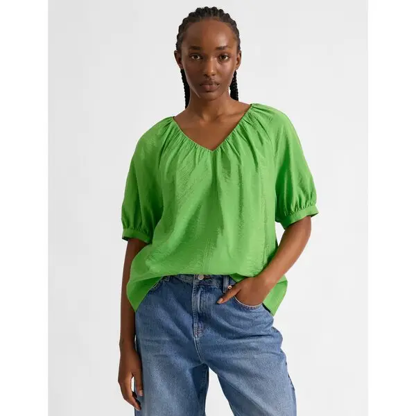 ALBARAY Air Flow V-neck Gathered Top